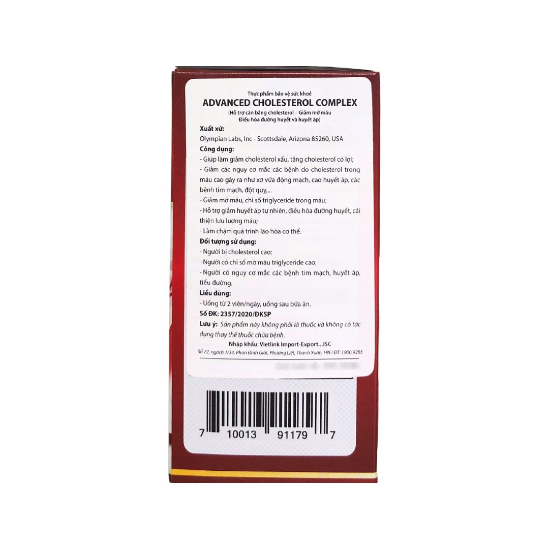 Advanced Cholesterol Complex - Giúp giảm cholesterol và mỡ máu ...
