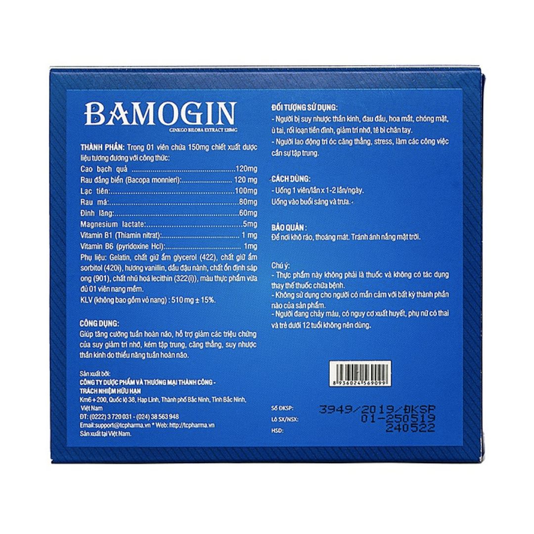 Bamogin Thành Công - Hỗ trợ tuần hoàn máu não - Pharmart.vn