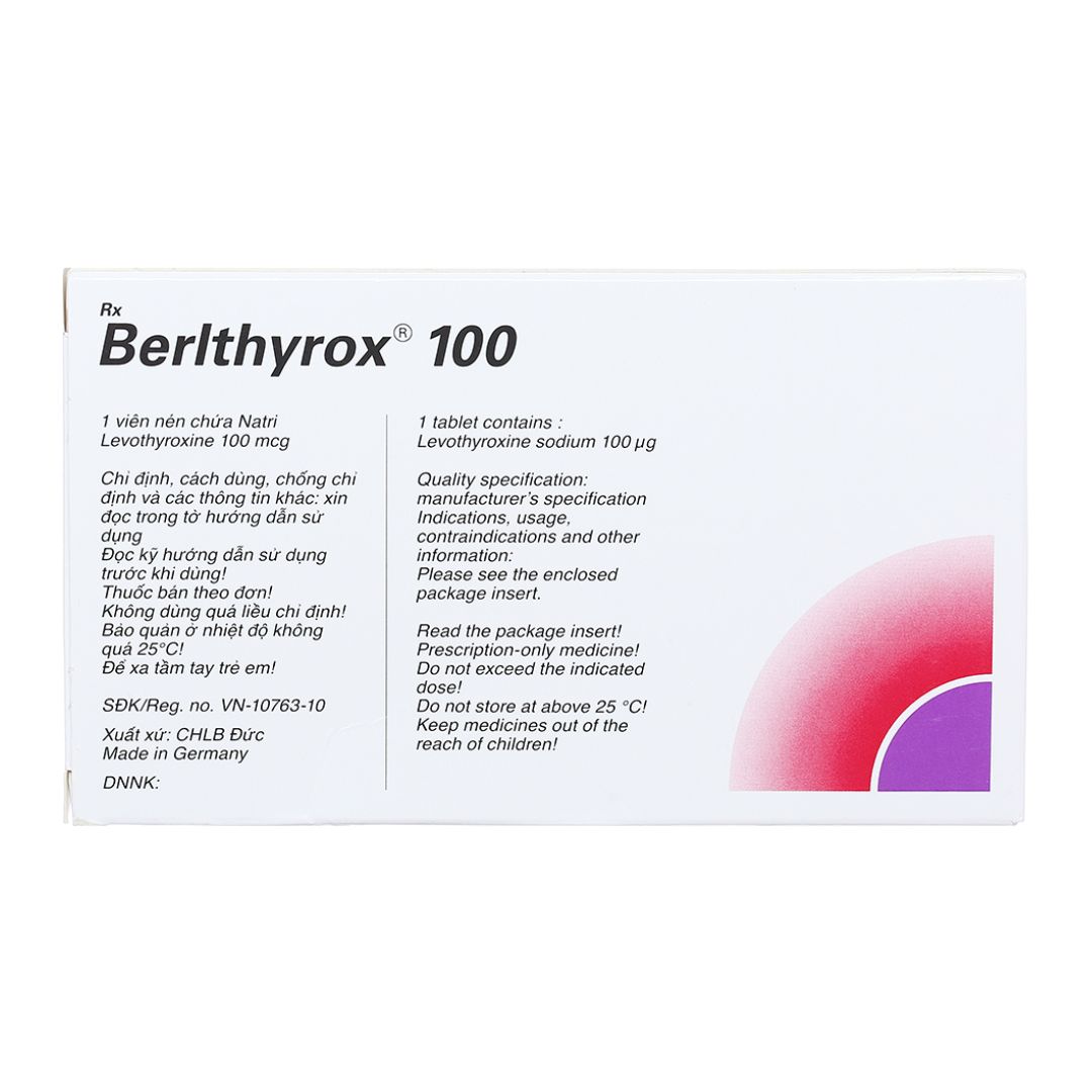 Berlthyrox 100 - Điều trị bệnh lý tuyến giáp - Pharmart.vn