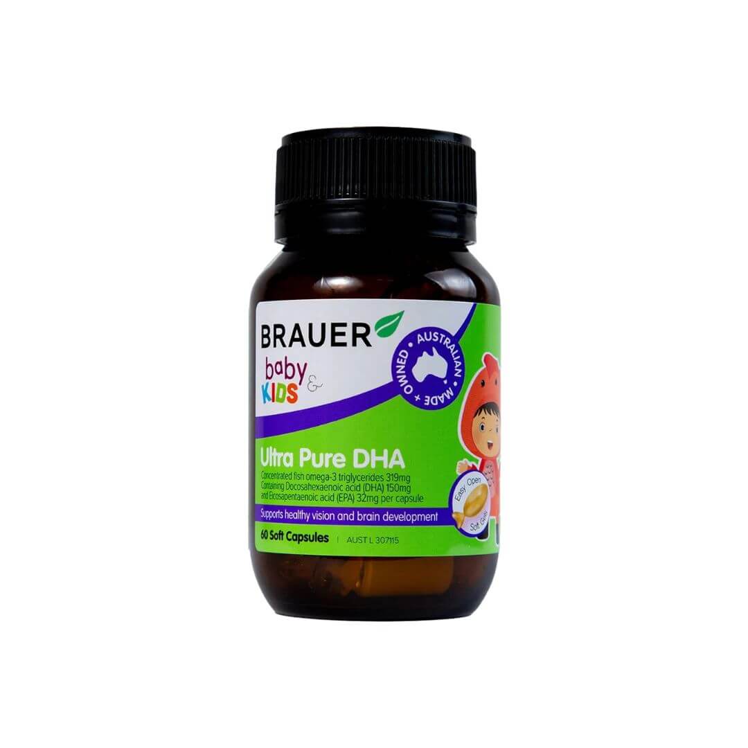 Brauer Ultra Pure DHA chai 60 viên nhai bổ não bé từ 7 tháng - Pharmart.vn