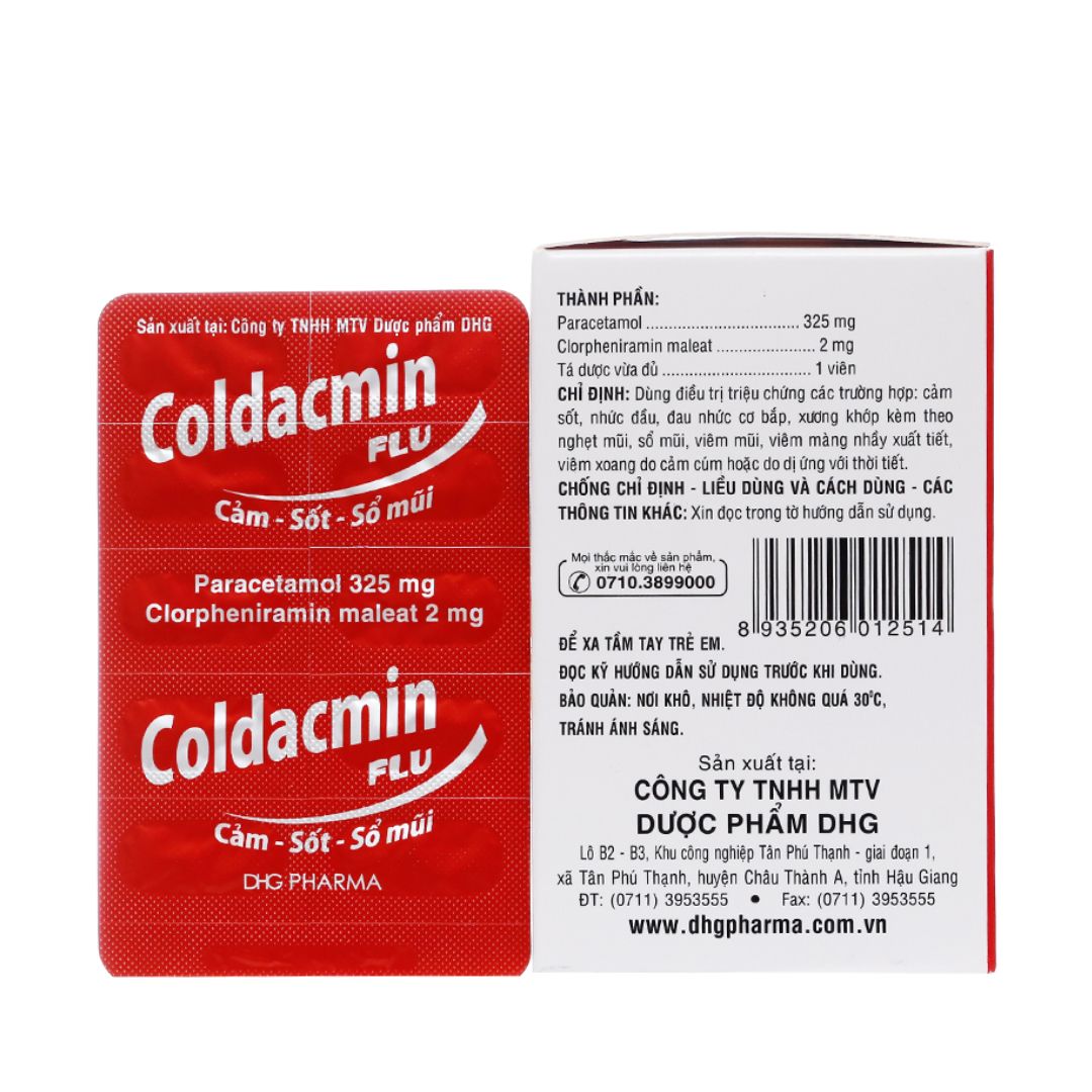Coldacmin Flu trị cảm cúm, cảm lạnh - Pharmart.vn