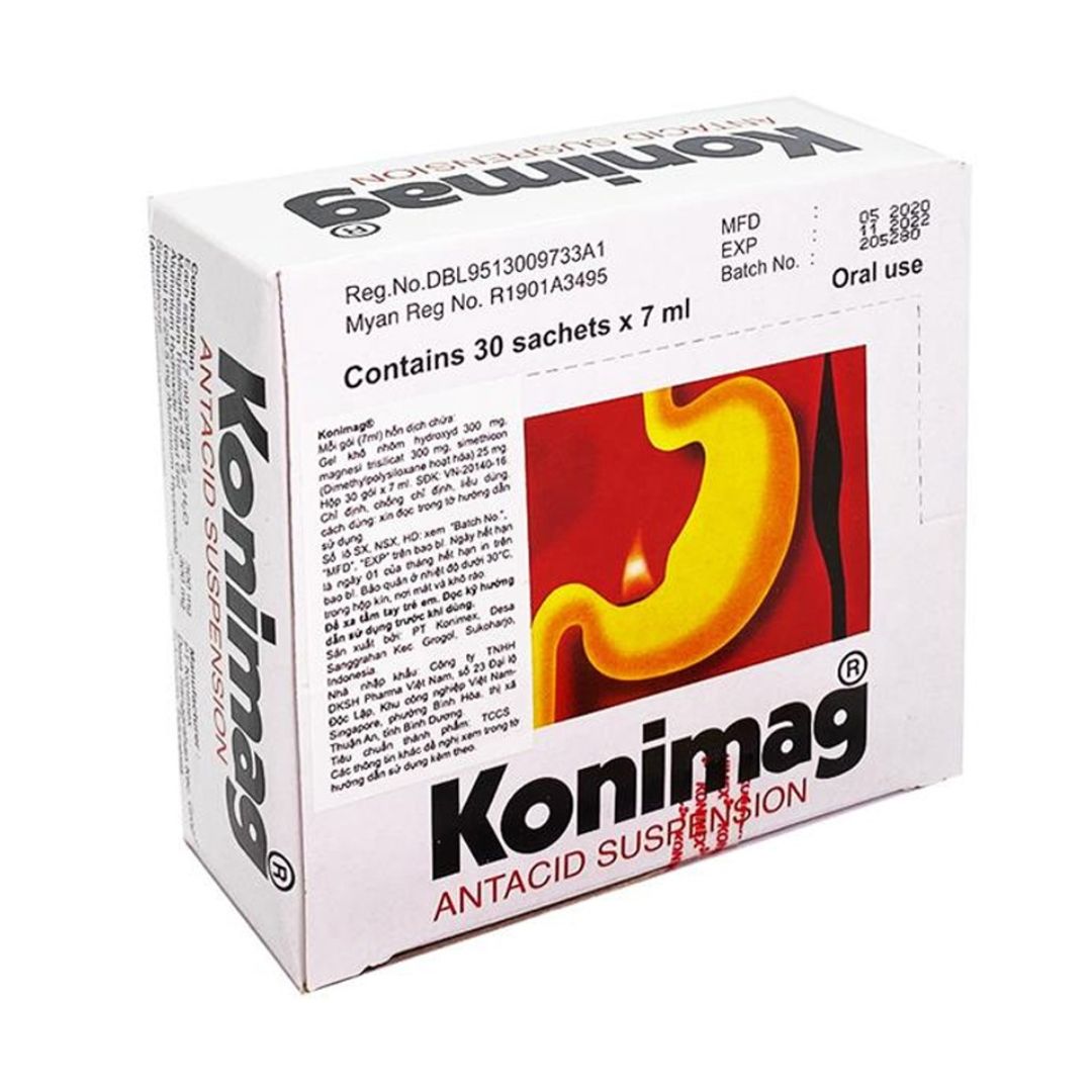 Dạ dày Konimag Giảm Triệu Chứng Khó Chịu Ở Dạ Dày (Hộp 30 Gói X 7ml ...
