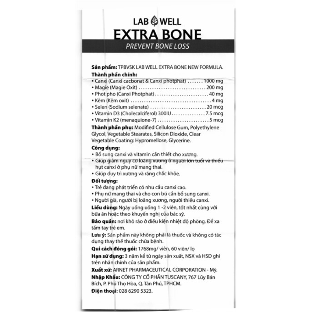 Extra Bone - Bổ sung canxi và vitamin, hỗ trợ loãng xương - Pharmart.vn