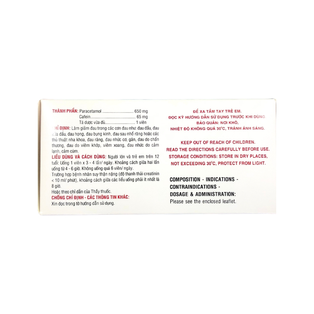 Thuốc Hapacol 650 Extra (650mg) - Giảm đau hạ sốt - Pharmart.vn