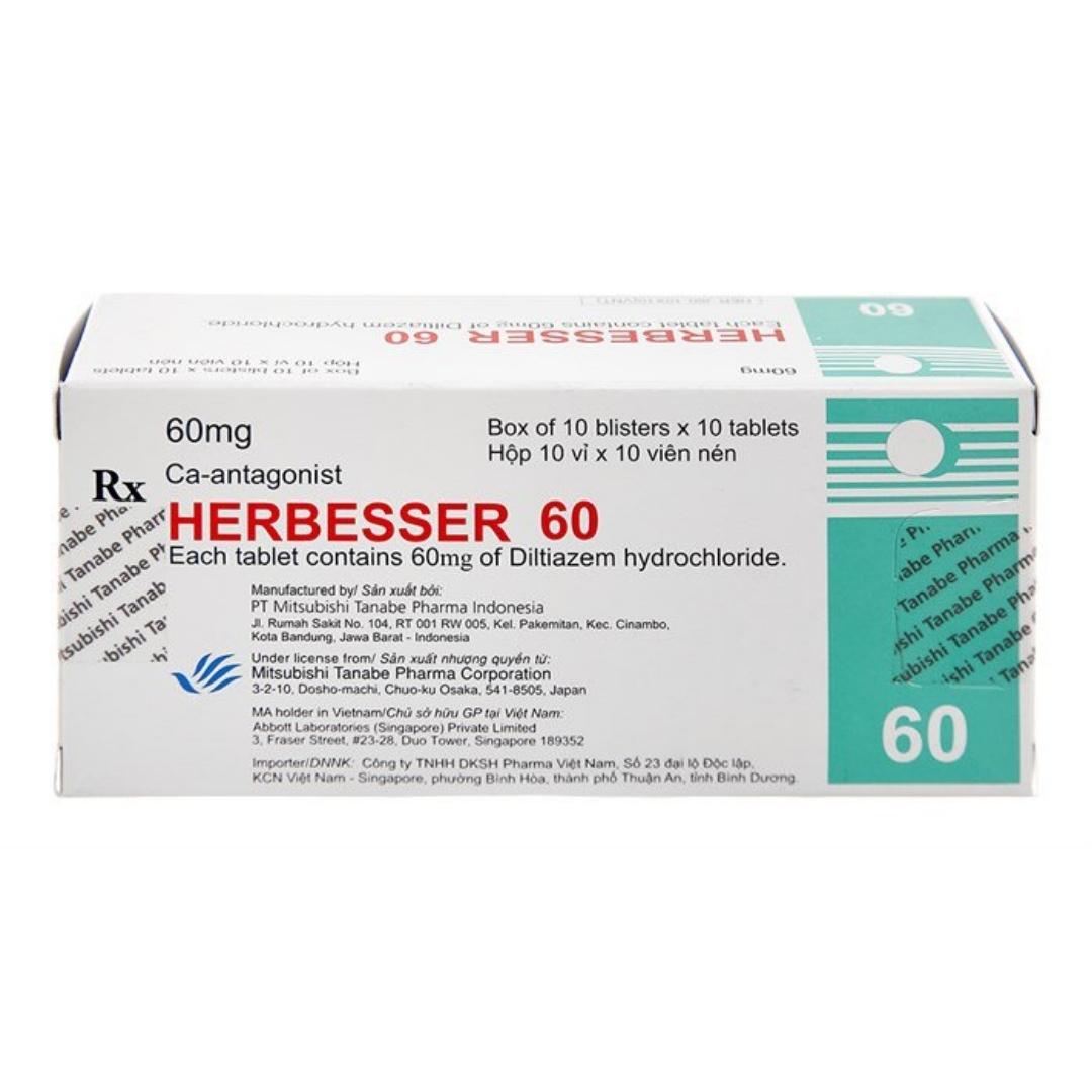 Thuốc Herbesser (60mg) - Điều trị đau thắt ngực và huyết áp - Pharmart.vn