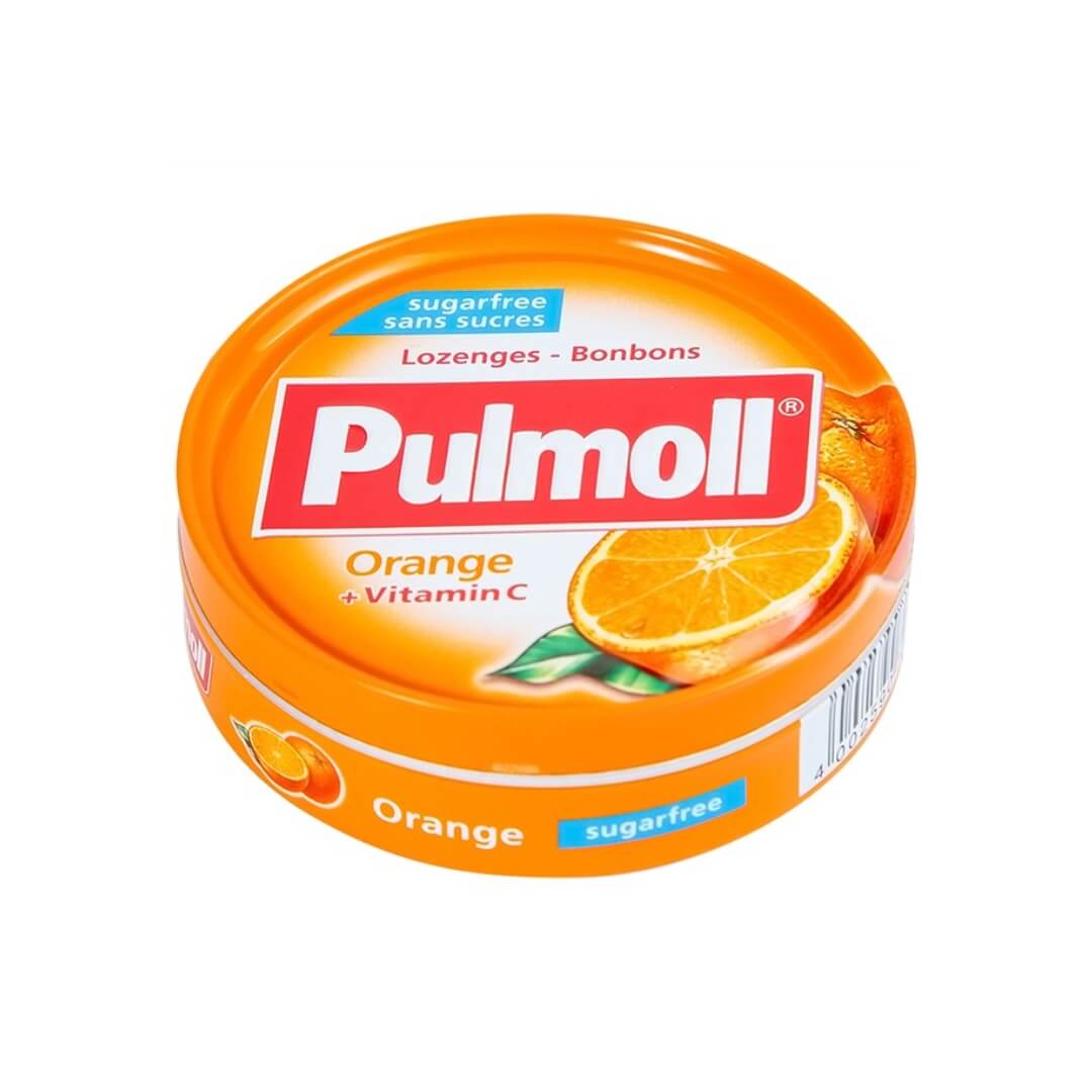 Kẹo ngậm Pulmoll Halsbonbon không đường vị Cam giảm đau họng hộp 50g ...