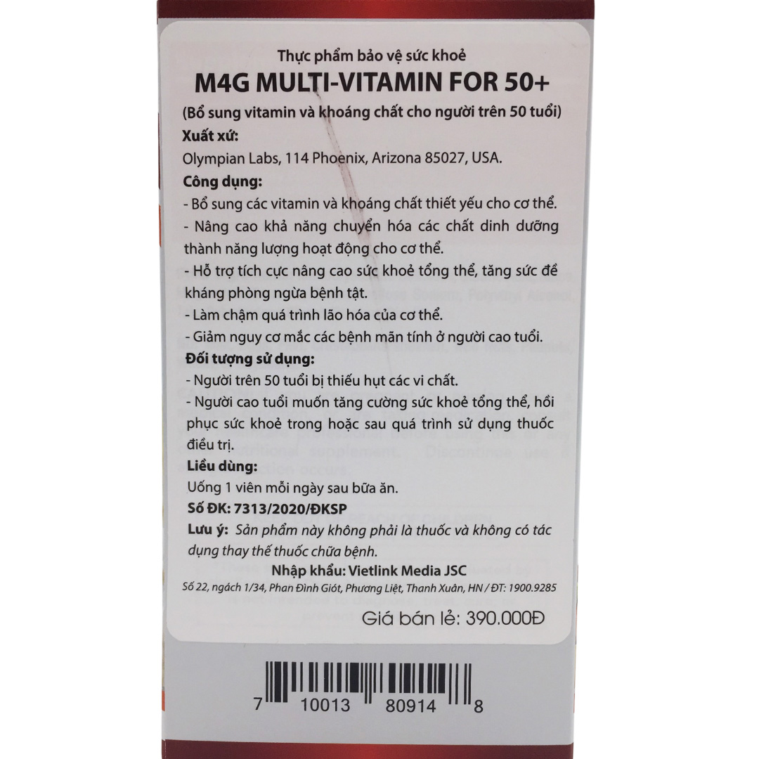 M4G Multi - Vitamin For 50+ - Bổ sung vitamin và khoáng chất cho U50 ...