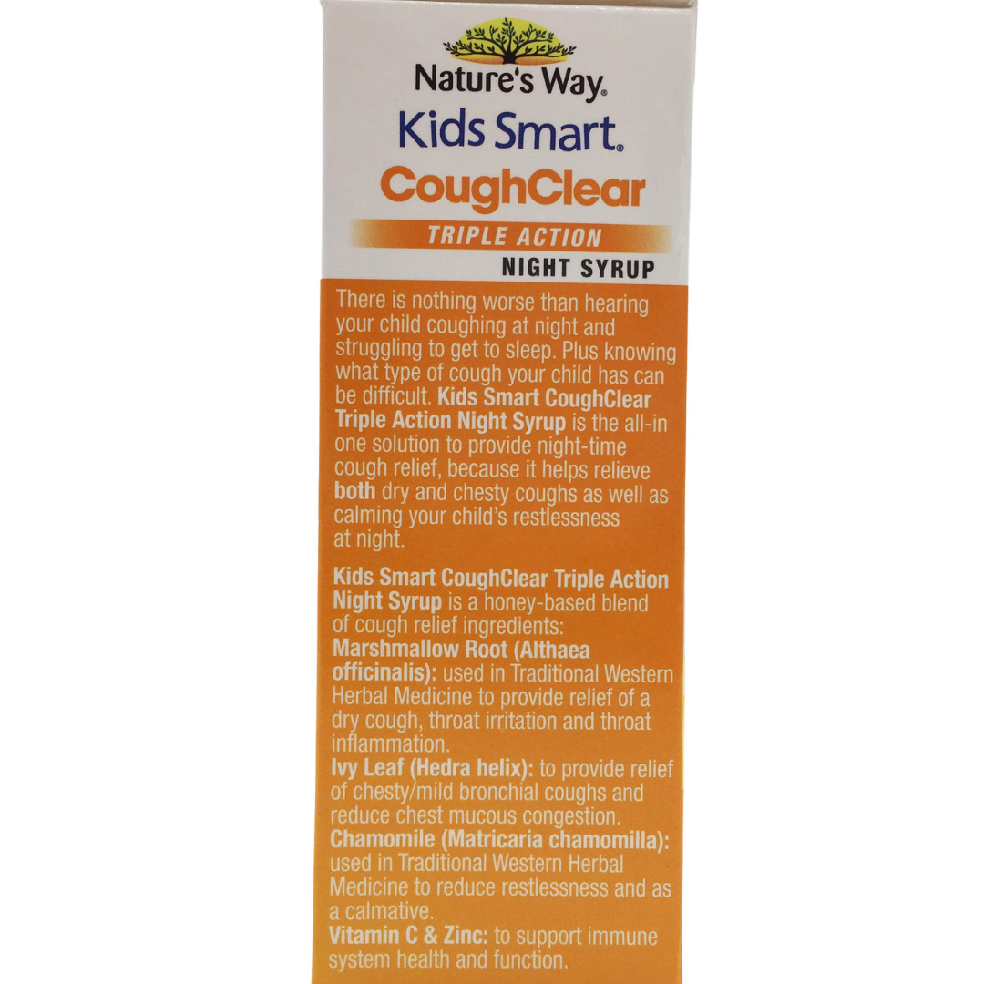 Nature's Way Kids Smart Cough Clear Triple Action Night Syrup - Giảm ho ...