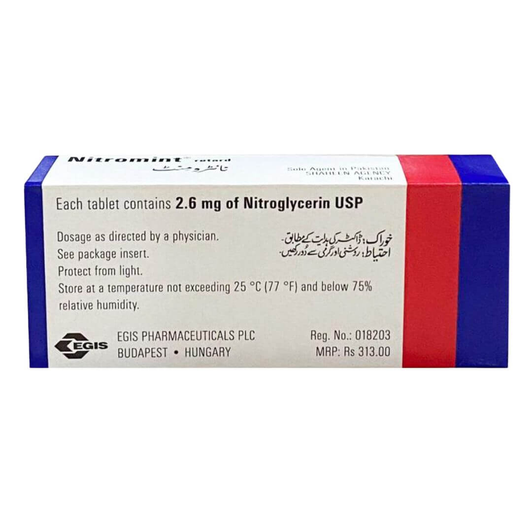 Nitromint 2.6mg - Điều trị đau thắt ngực, suy tim - Pharmart.vn