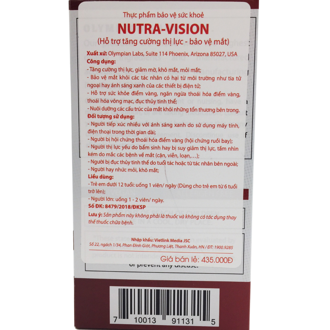 Nutra Vision - Bổ Mắt, Hỗ Trợ Phục Hồi Thị Lực - Pharmart.vn
