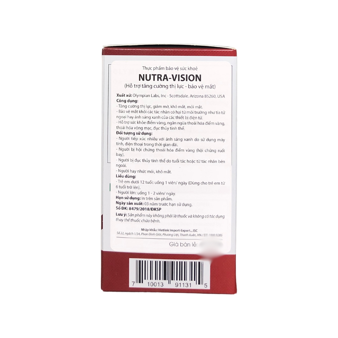 Nutra Vision - Bổ Mắt, Hỗ Trợ Phục Hồi Thị Lực - Pharmart.vn