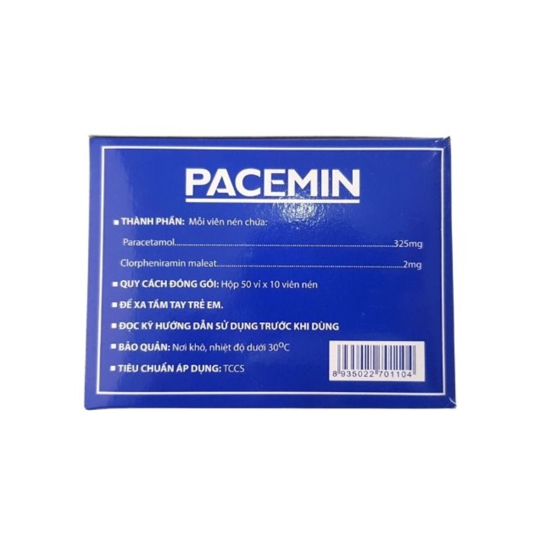 Pacemin 325mg - Hạ sốt, giảm đau nhẹ, điều trị triệu chứng hắt hơi, sổ ...
