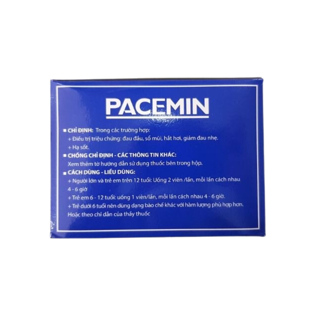 Pacemin 325mg - Hạ sốt, giảm đau nhẹ, điều trị triệu chứng hắt hơi, sổ ...