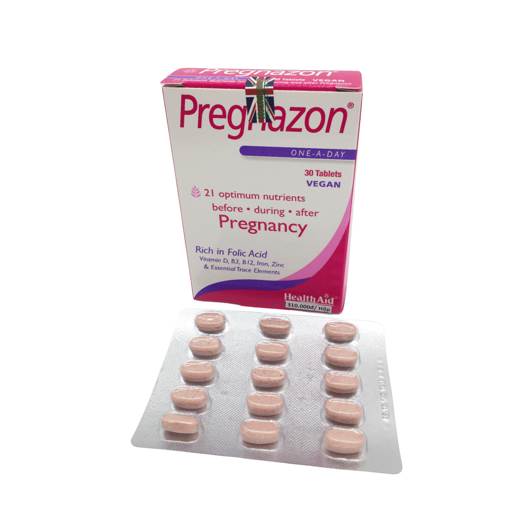 Pregnazon HealthAid - Viên uống cho phụ nữ trước, trong và sau khi mang ...