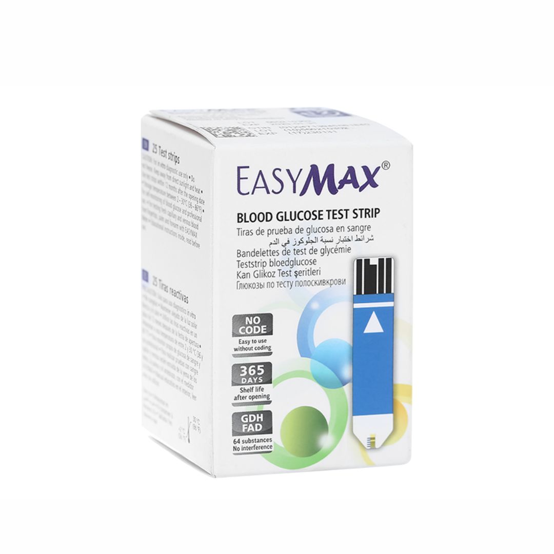 Que dùng thử đường huyết mao mạch Easy Max Test Strip hộp 25 que ...