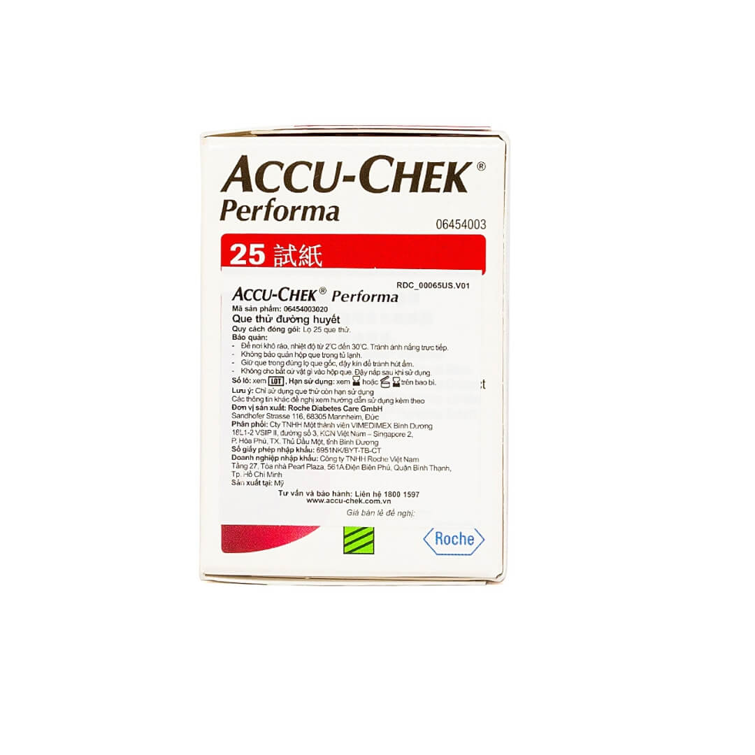 Que Thử Đường Huyết Accu Chek Performa (25 que) - Pharmart.vn