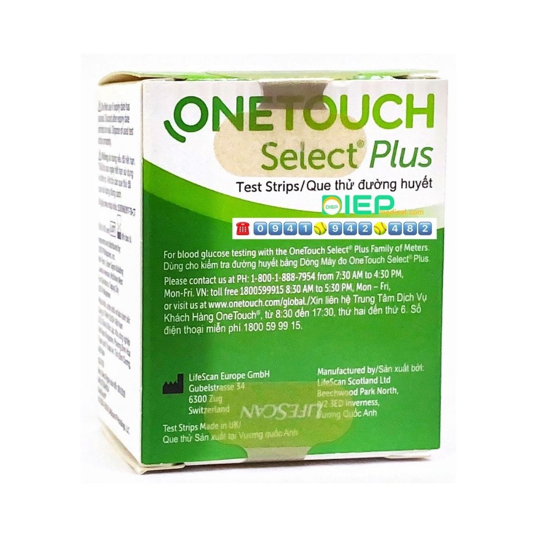 Que thử đường huyết One Touch Select Plus (25 que) - Pharmart.vn