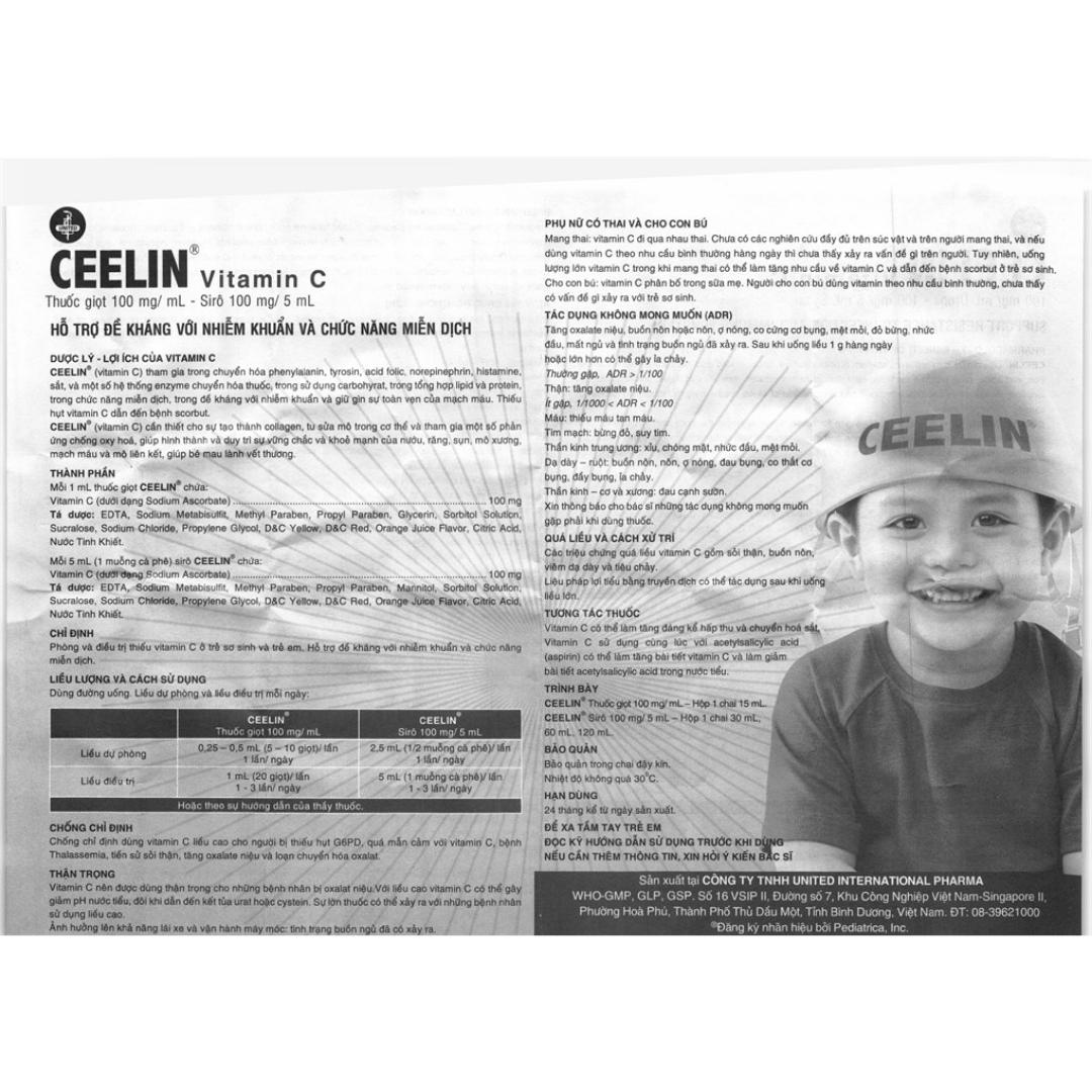 Siro Ceelin Lọ 60ml - Bổ sung vitamin C, tăng cường miễn dịch - Pharmart.vn