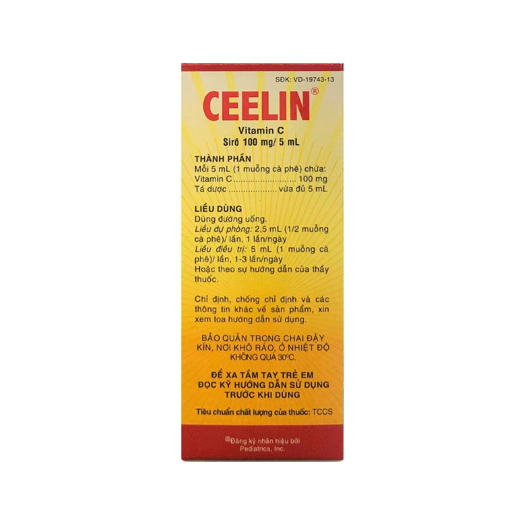 Thuốc Siro Ceelin Lọ 60ml - Bổ sung vitamin C, tăng cường miễn dịch ...