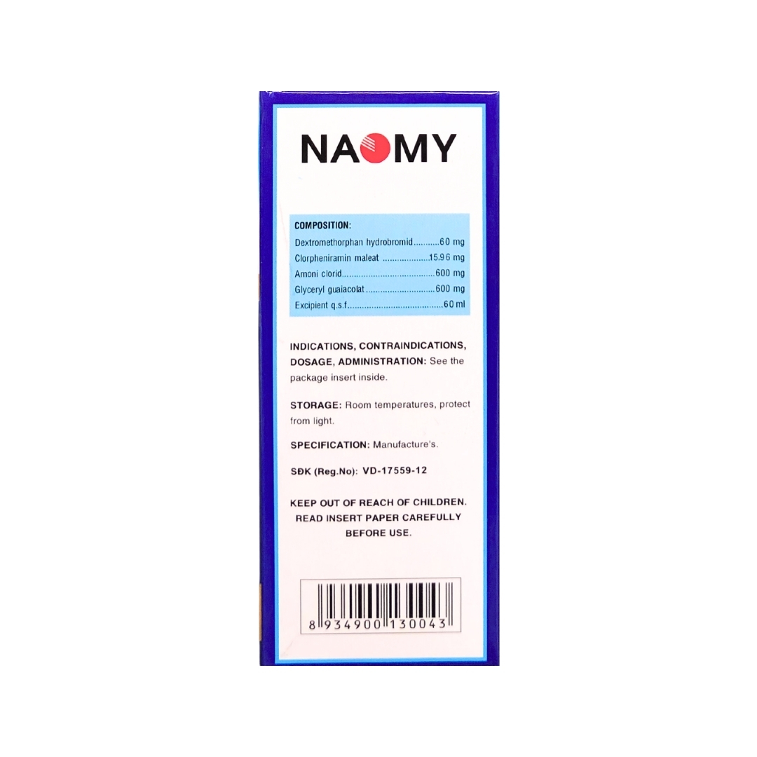 Thuốc Siro Naomy lọ 120ml - Đặc trị ho hiệu quả - Pharmart.vn