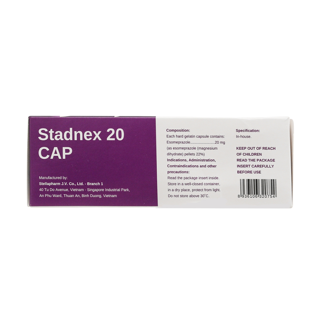 Stadnex 20 Cap - Điều trị trào ngược dạ dày, thực quản. - Pharmart.vn