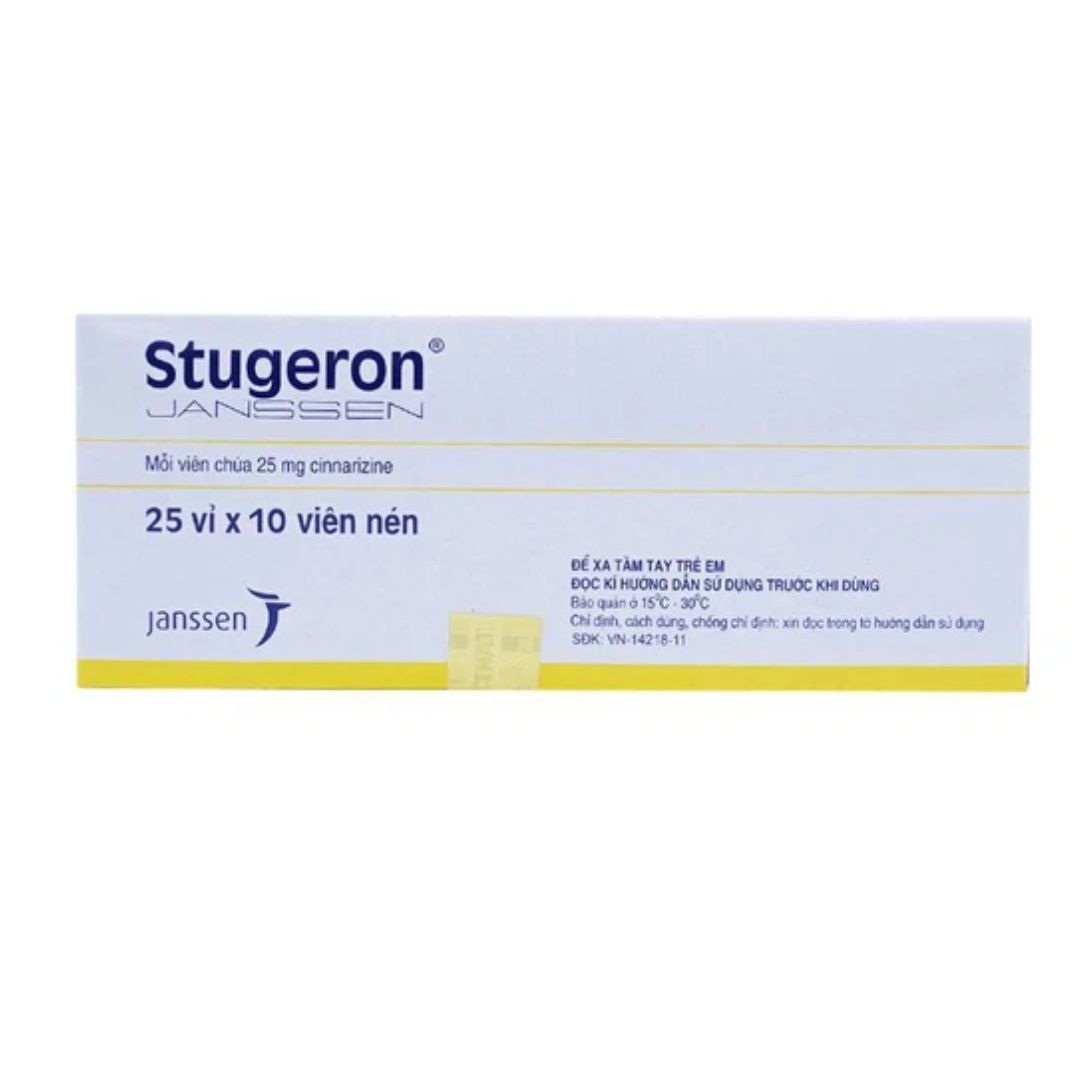 Stugeron Janssen 25mg Điều Trị Rối Loạn Tuần Hoàn Não - Pharmart.vn