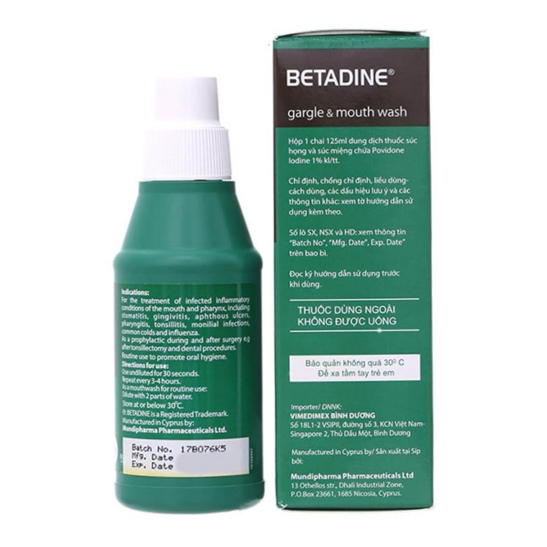 Súc họng Betadine - Hỗ trợ sạch họng - Pharmart.vn