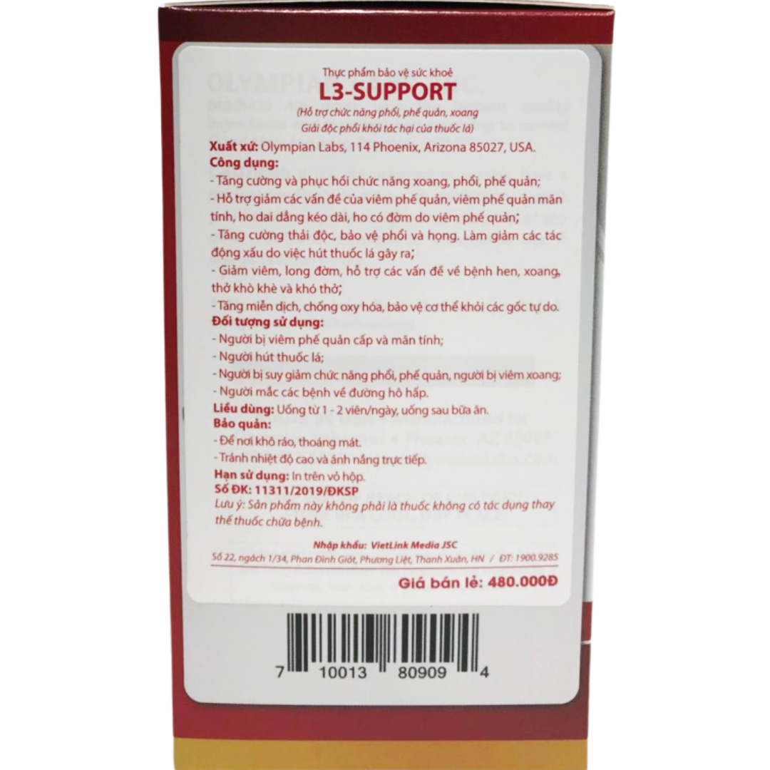 L3 Support - Giải độc và hỗ trợ chức năng phổi - Pharmart.vn