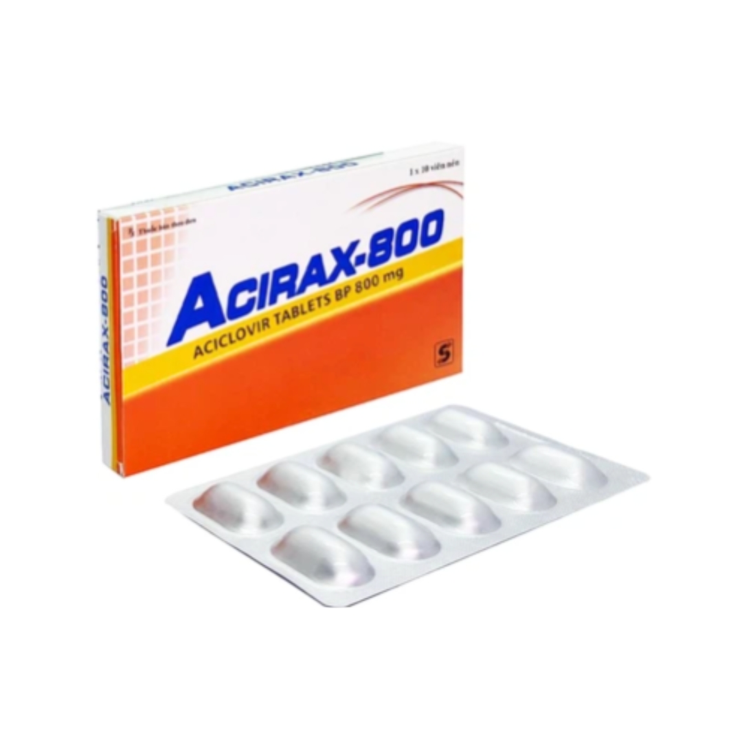 Thuốc Acirax-800 (800mg) - Điều trị nhiễm virus Herpes simplex, Herpes ...