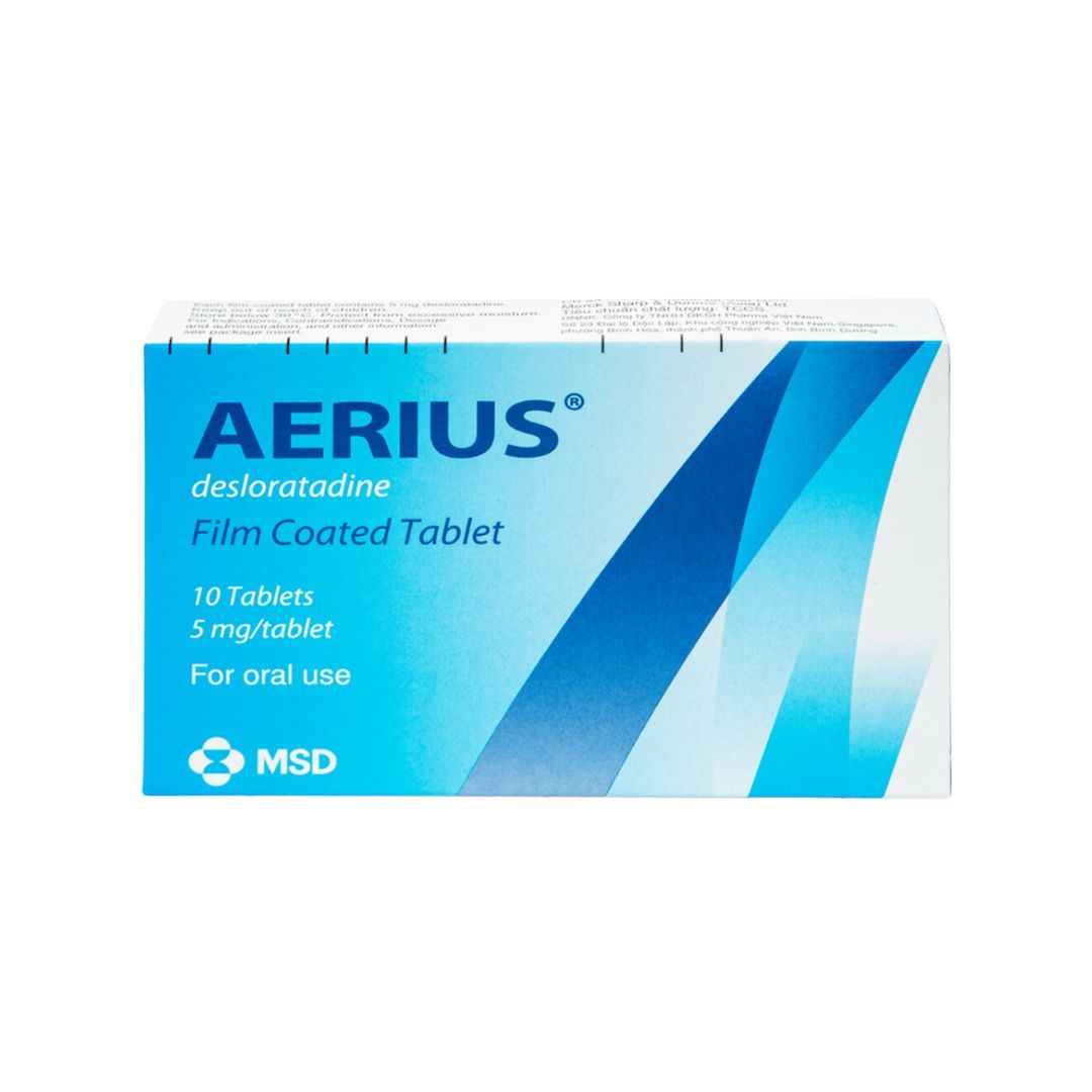 Thuốc Aerius (5mg) - Giảm nhanh các triệu chứng viêm mũi dị ứng, mày ...