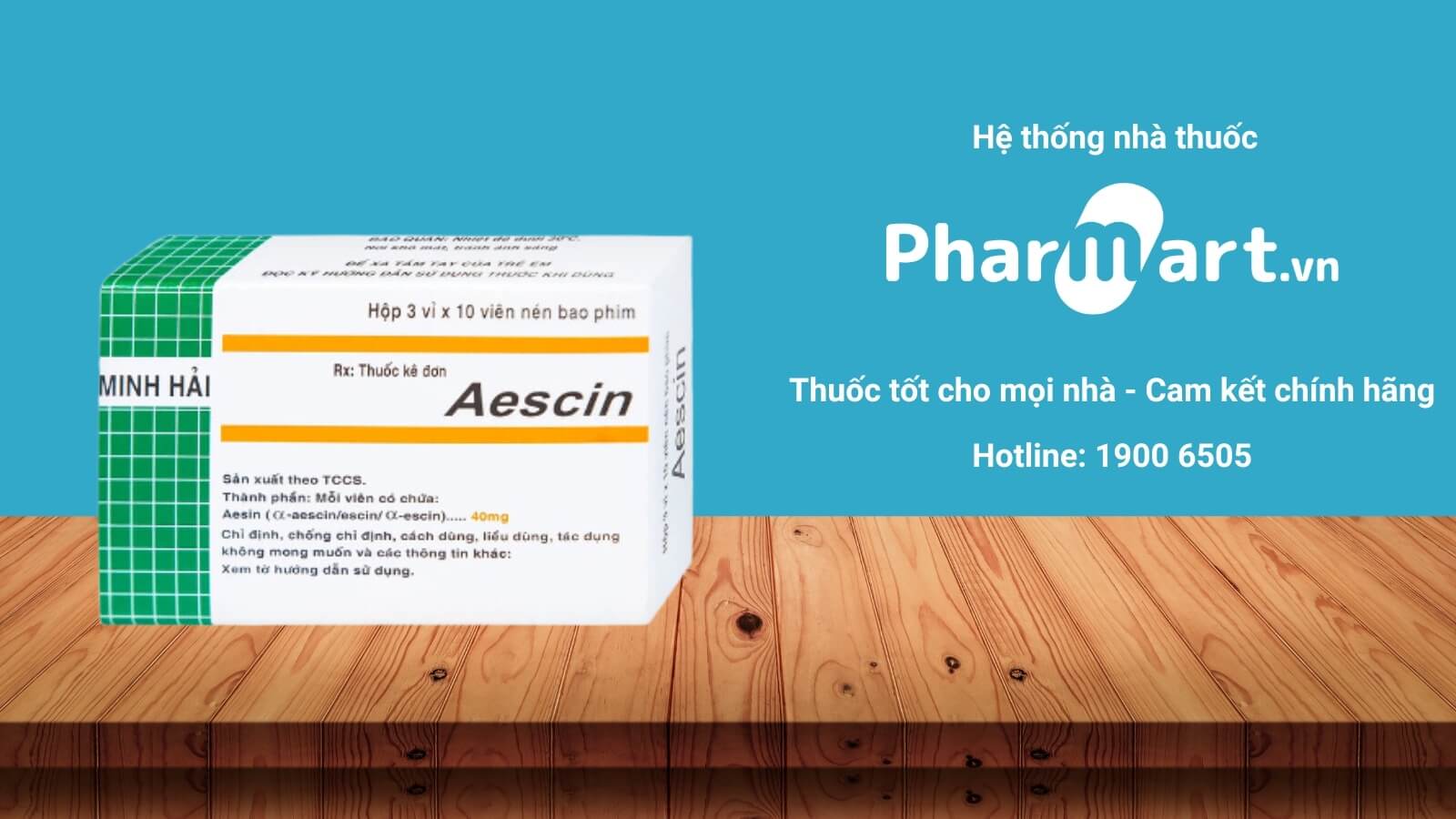 Aescin 40mg - Điều trị thiểu năng tĩnh mạch - Pharmart.vn