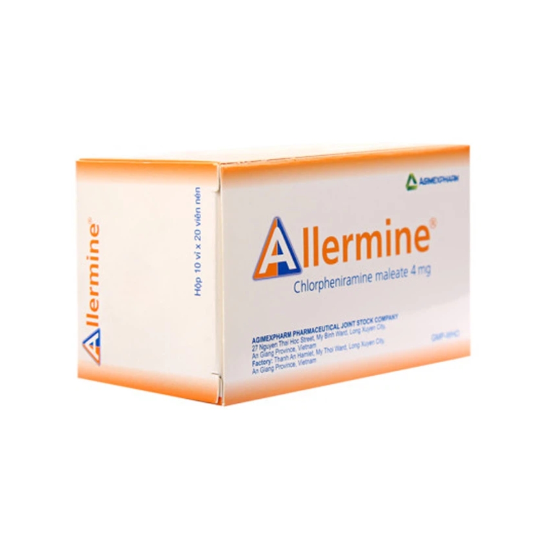 Thuốc Allermine 4mg Agimexpharm - Điều trị dị ứng cấp và mãn tính ...