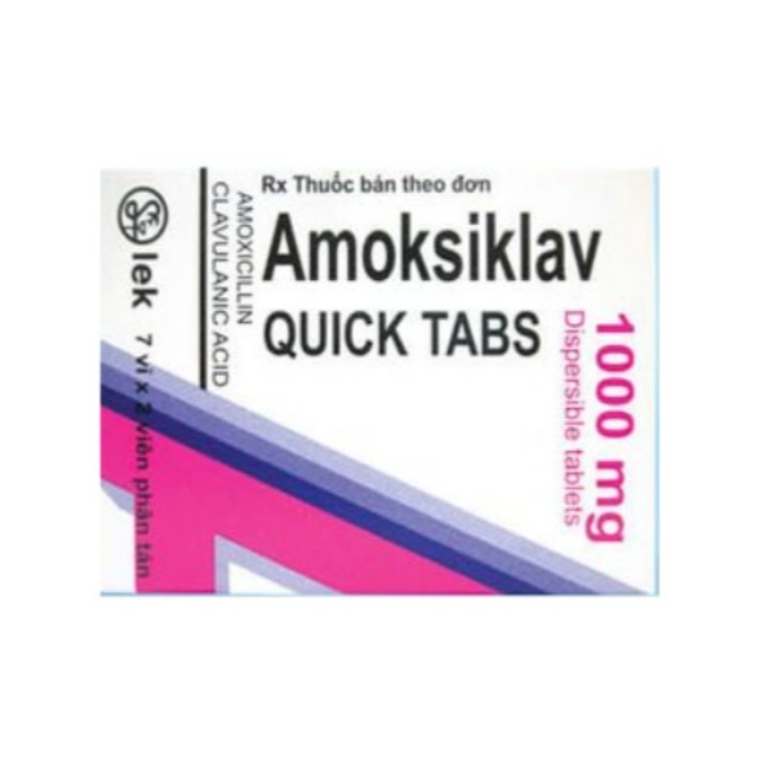 Thuốc Amoksiklav Quick Tabs 1000mg - Điều trị nhiễm khuẩn - Pharmart.vn