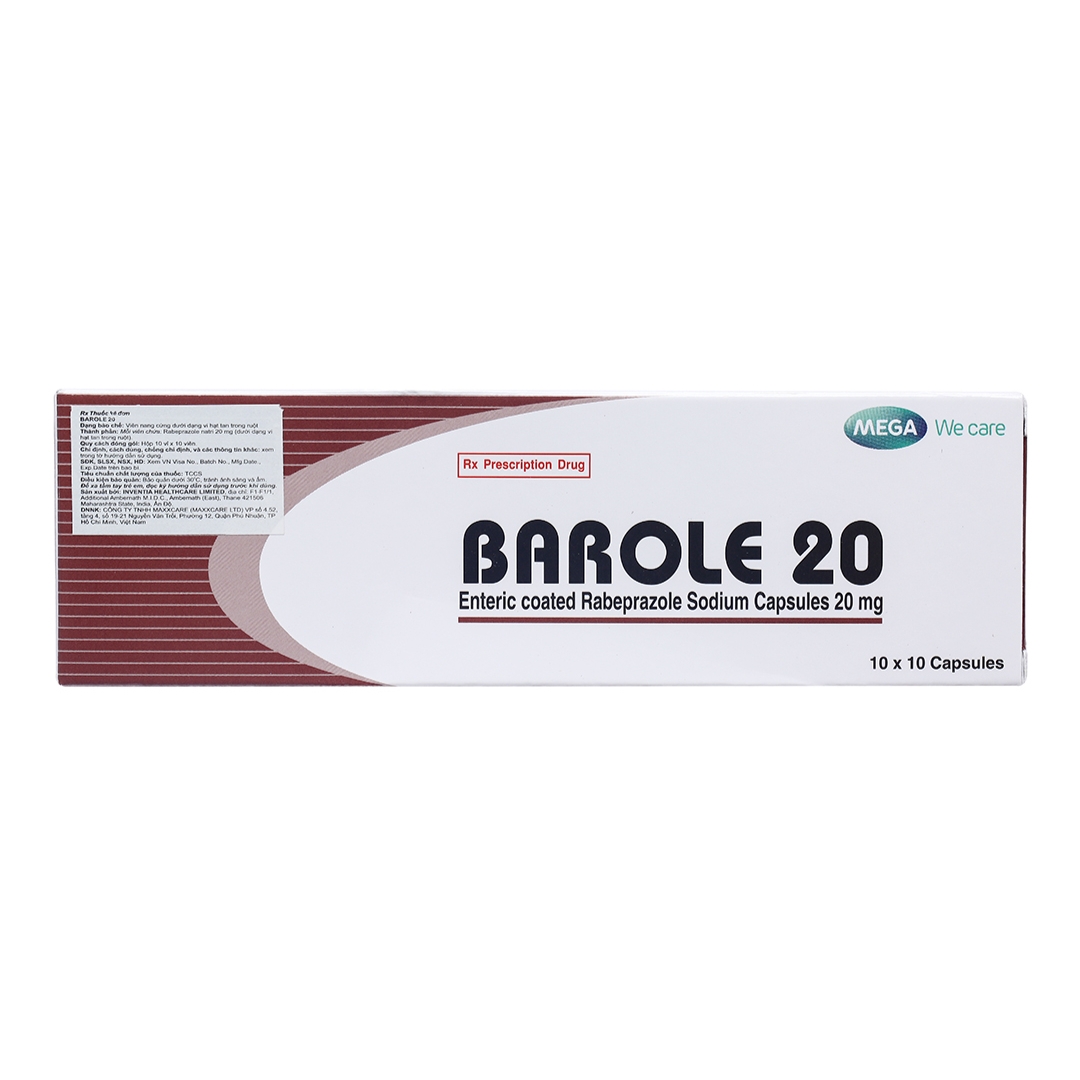 Barole 20 - Điều trị viêm loét, trào ngược dạ dày, tá tràng - Pharmart.vn