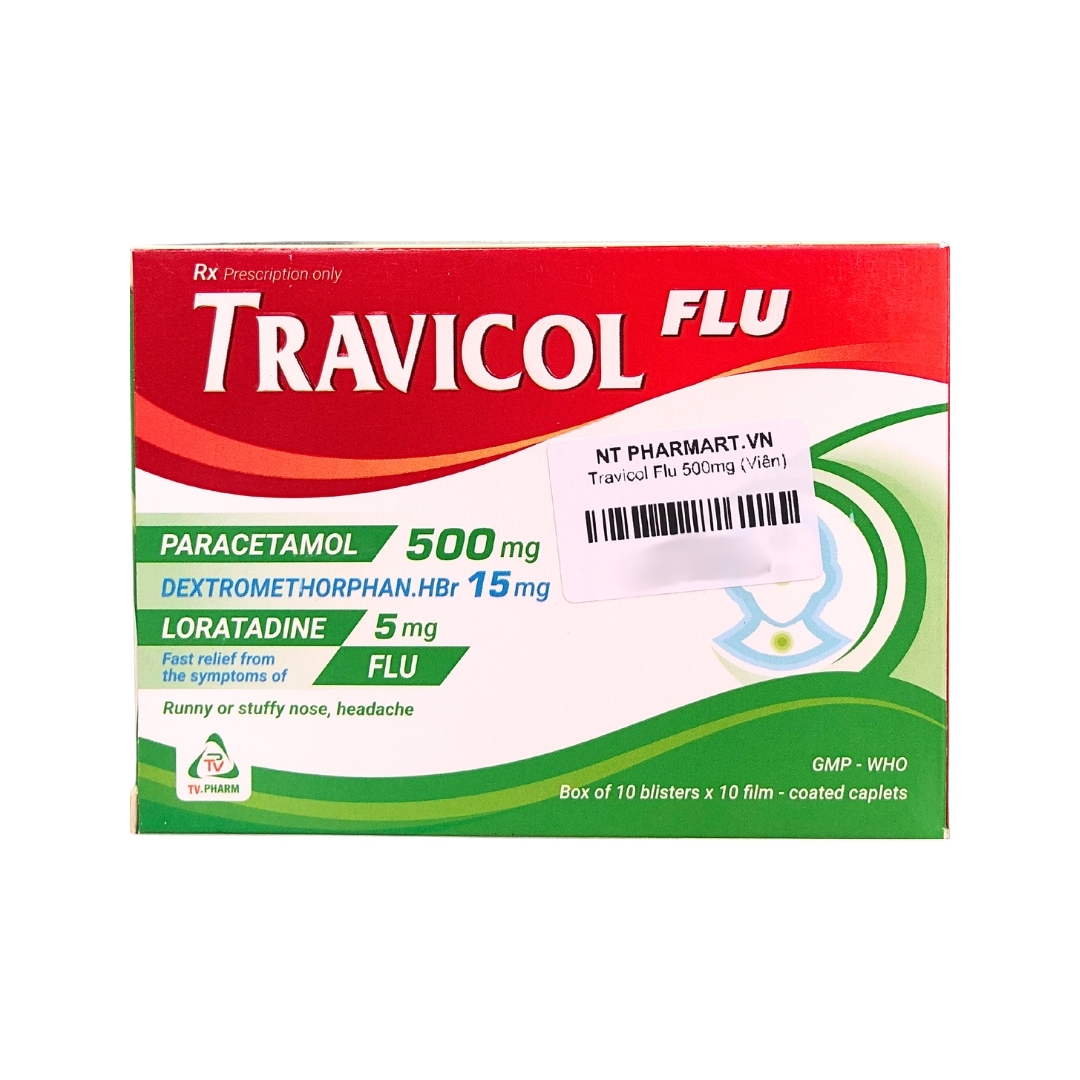 Thuốc Travicol Flu (500mg) - Giảm nhanh các triệu chứng do cảm cúm ...