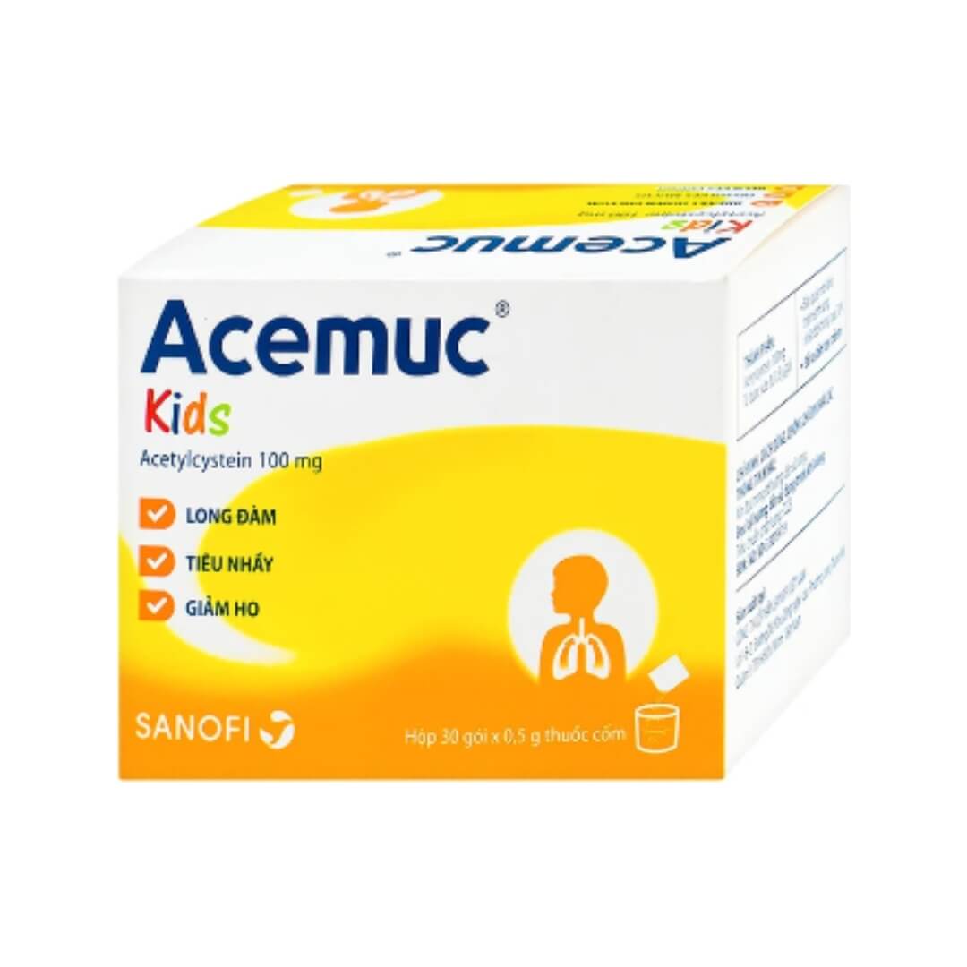 Thuốc cốm Acemuc Kids 100mg-Long đờm,tiêu nhầy - Pharmart.vn