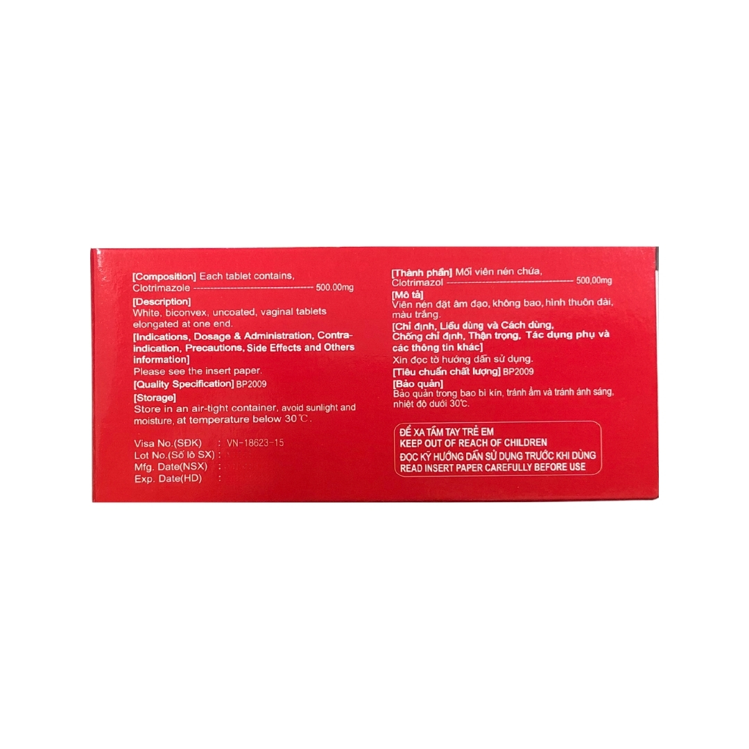 Thuốc đặt Chimitol Vaginal Tab (500mg) - Trị viêm âm đạo - Pharmart.vn