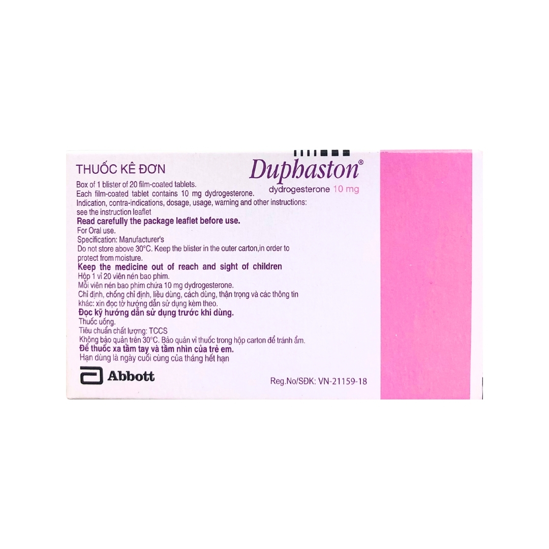 Thuốc Duphaston (10mg) - Điều trị rối loạn nội tiết tố nữ - Pharmart.vn