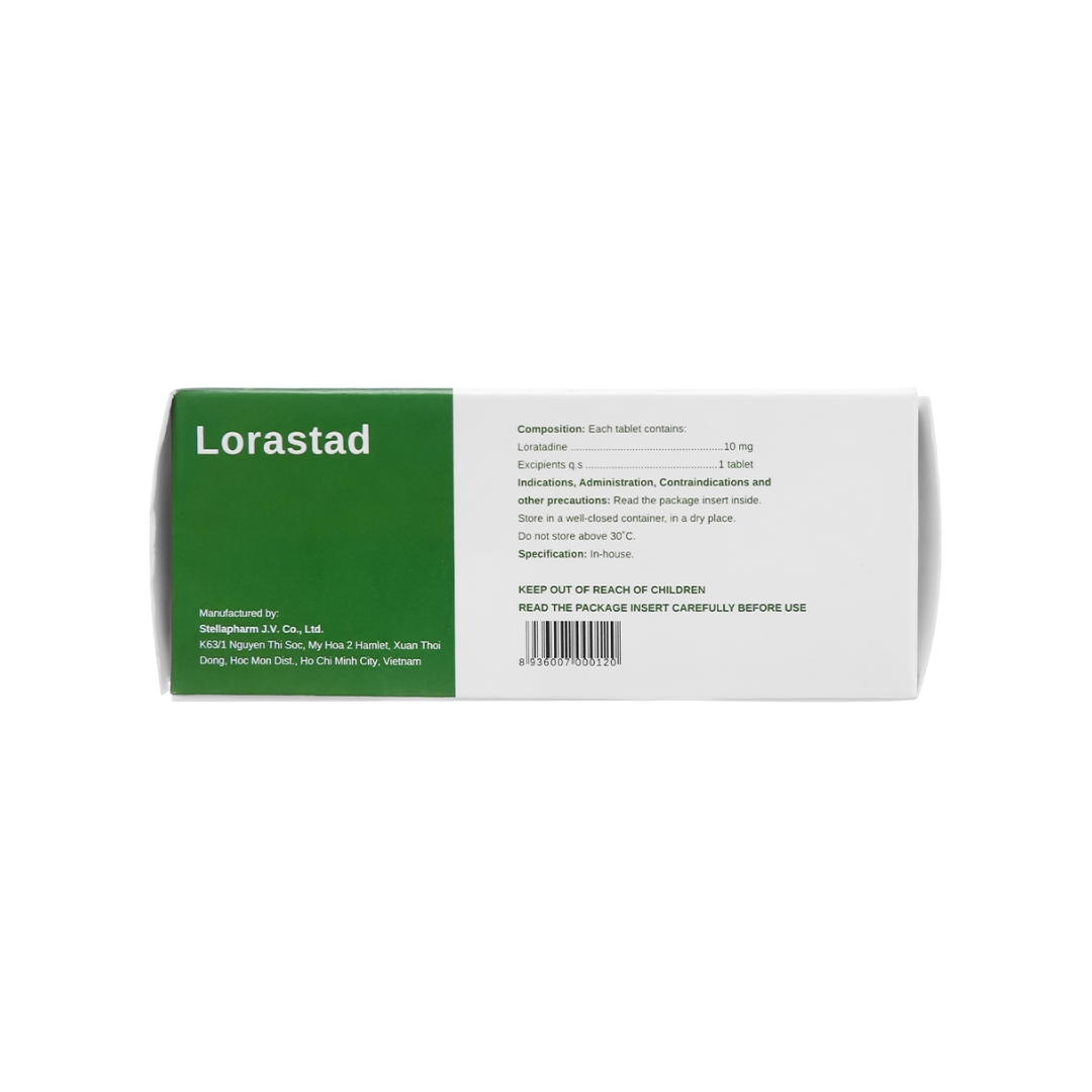 Thuốc Lorastad 10mg hộp 10 vỉ x 10 viên - Pharmart.vn