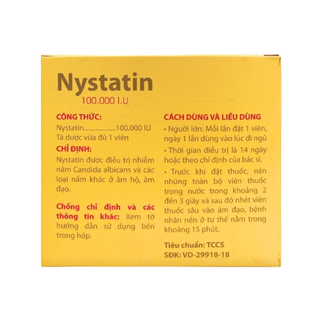 Thuốc Nystatin (100.000IU) - Phòng và điều trị nấm âm đạo - Pharmart.vn