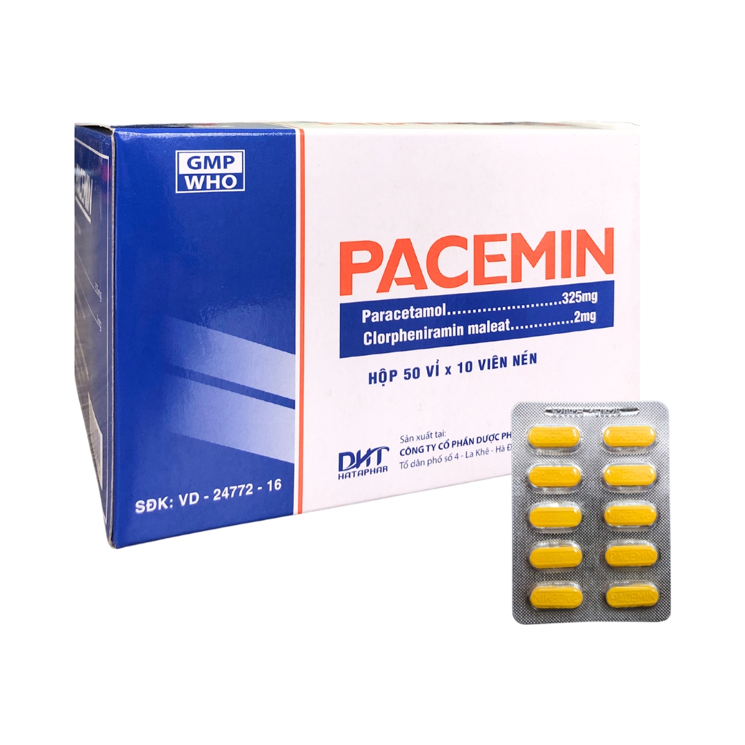 Thuốc Pacemin 325mg - Điều trị hạ sốt, giảm đau, hắt hơi, sổ mũi ...