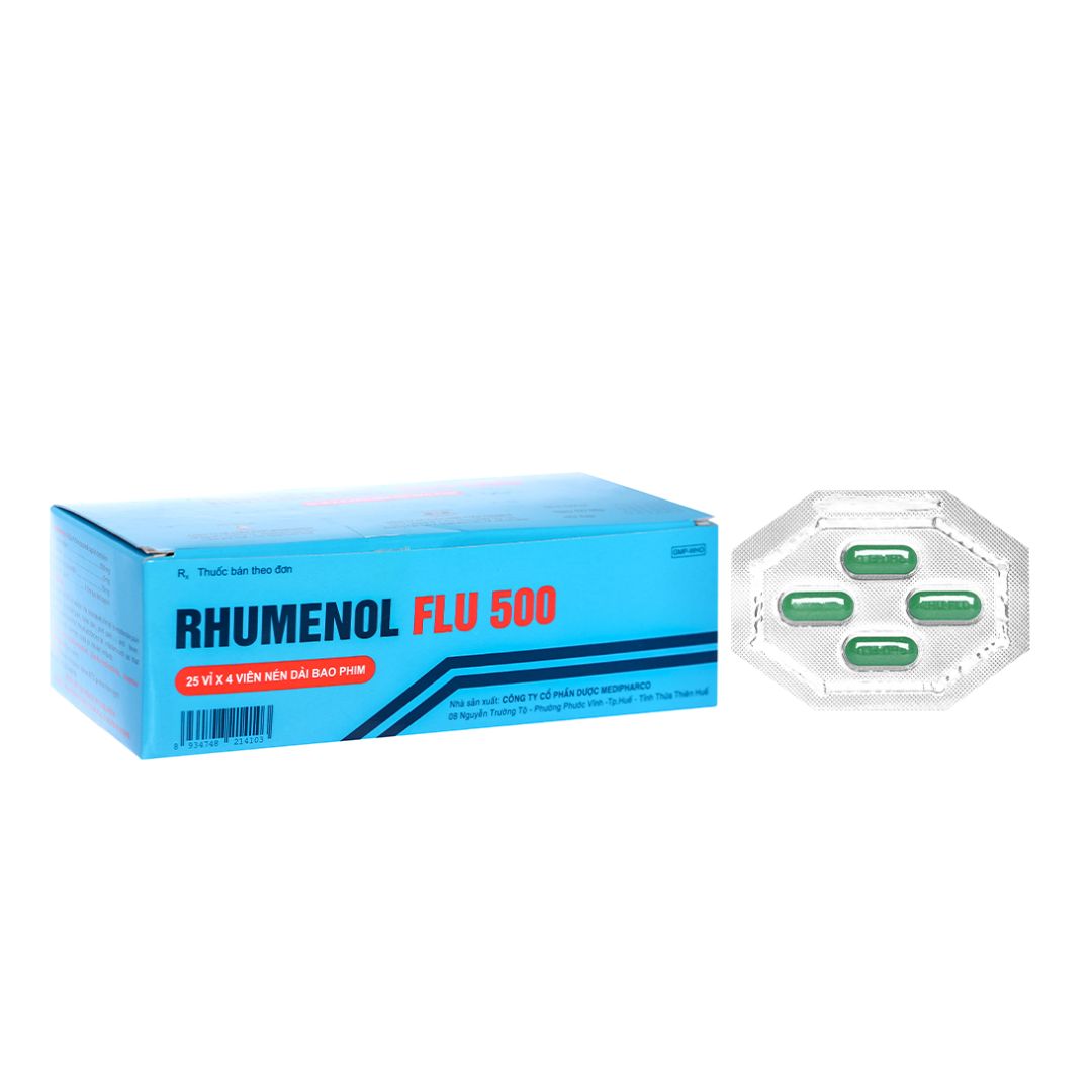 Thuốc Rhumenol Flu 500 Hộp 25 vỉ x 4 viên - Pharmart.vn