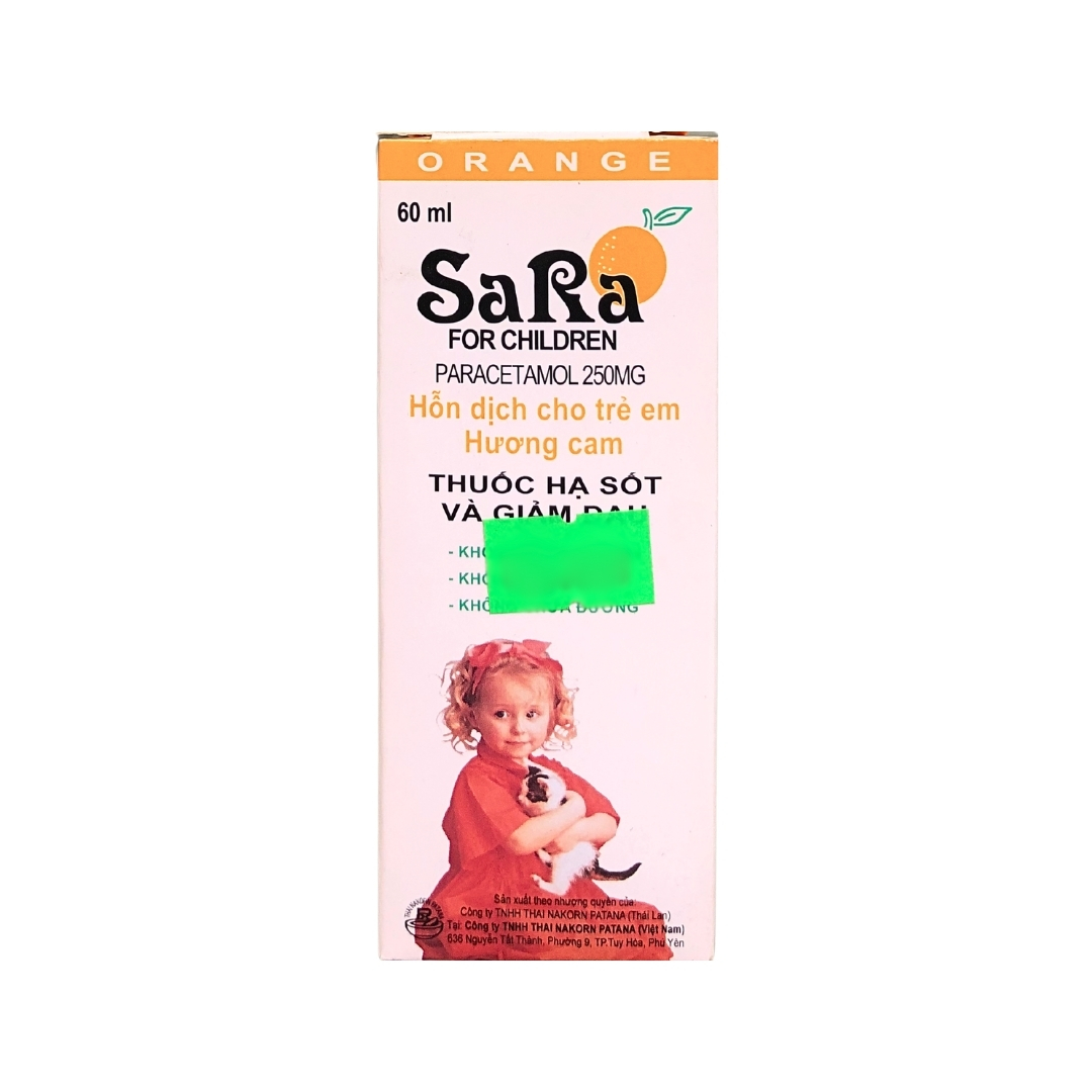 Thuốc Siro Sara - Điều trị hạ sốt, giảm đau hương cam - Pharmart.vn