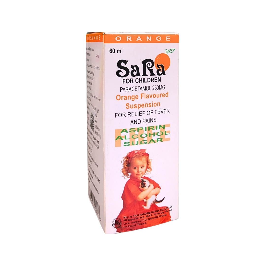 Thuốc Siro Sara - Điều trị hạ sốt, giảm đau hương cam - Pharmart.vn