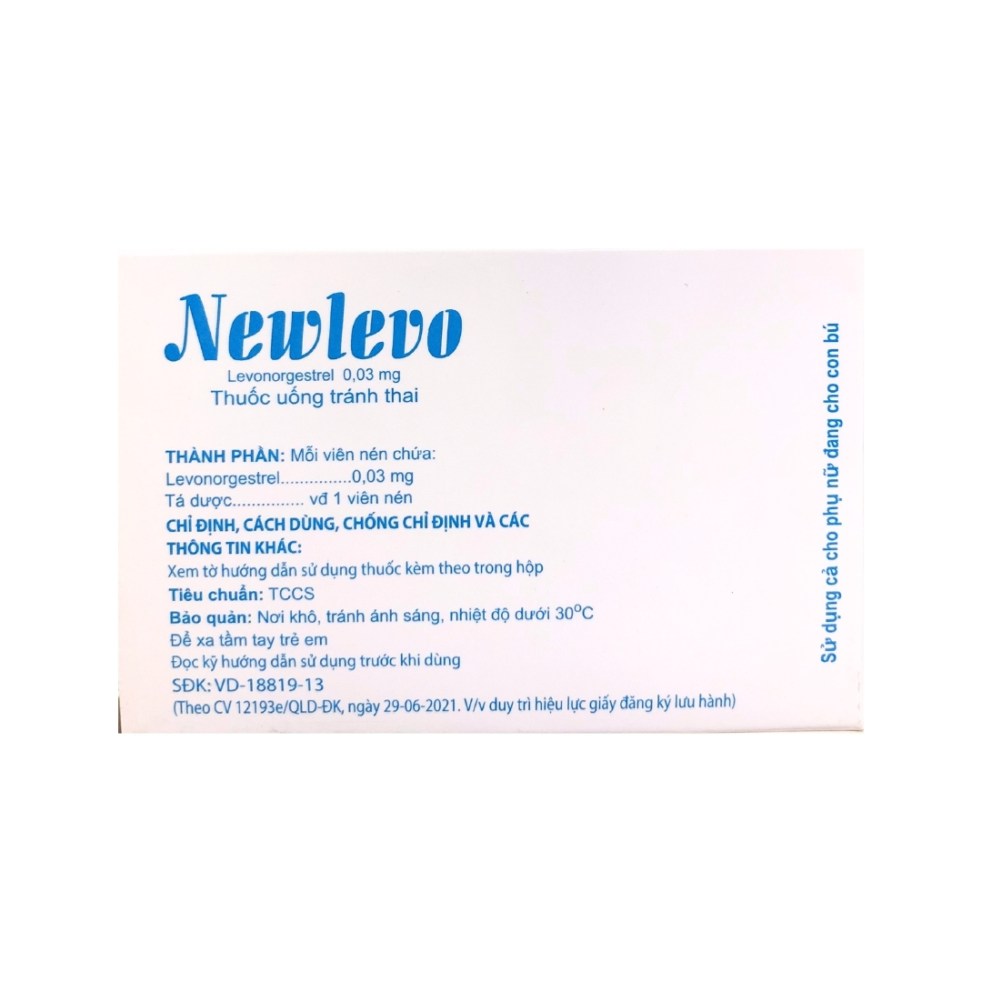 Thuốc Newlevo - Tránh thai hàng ngày - Pharmart.vn