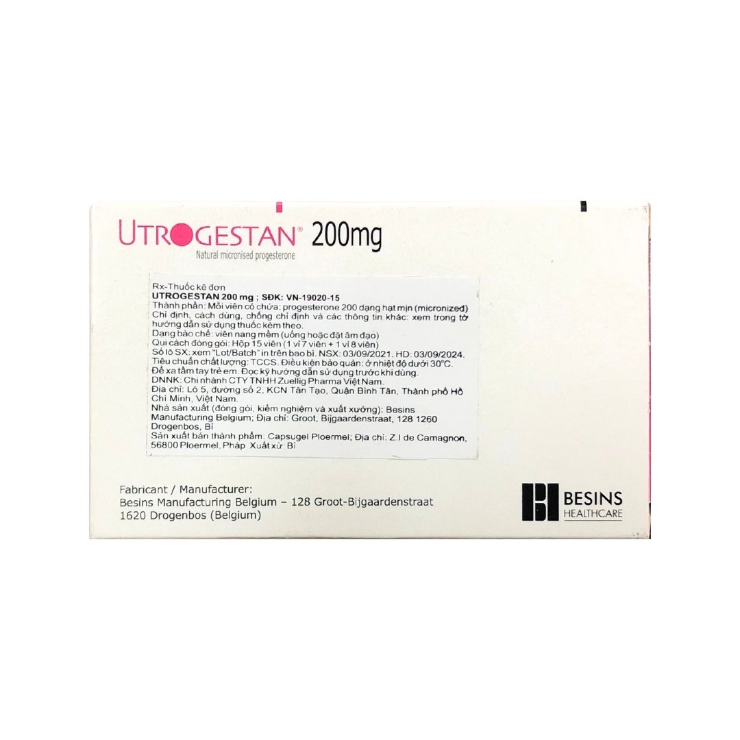 Thuốc Utrogestan (200mg) - Điều trị rối loạn Progesteron - Pharmart.vn