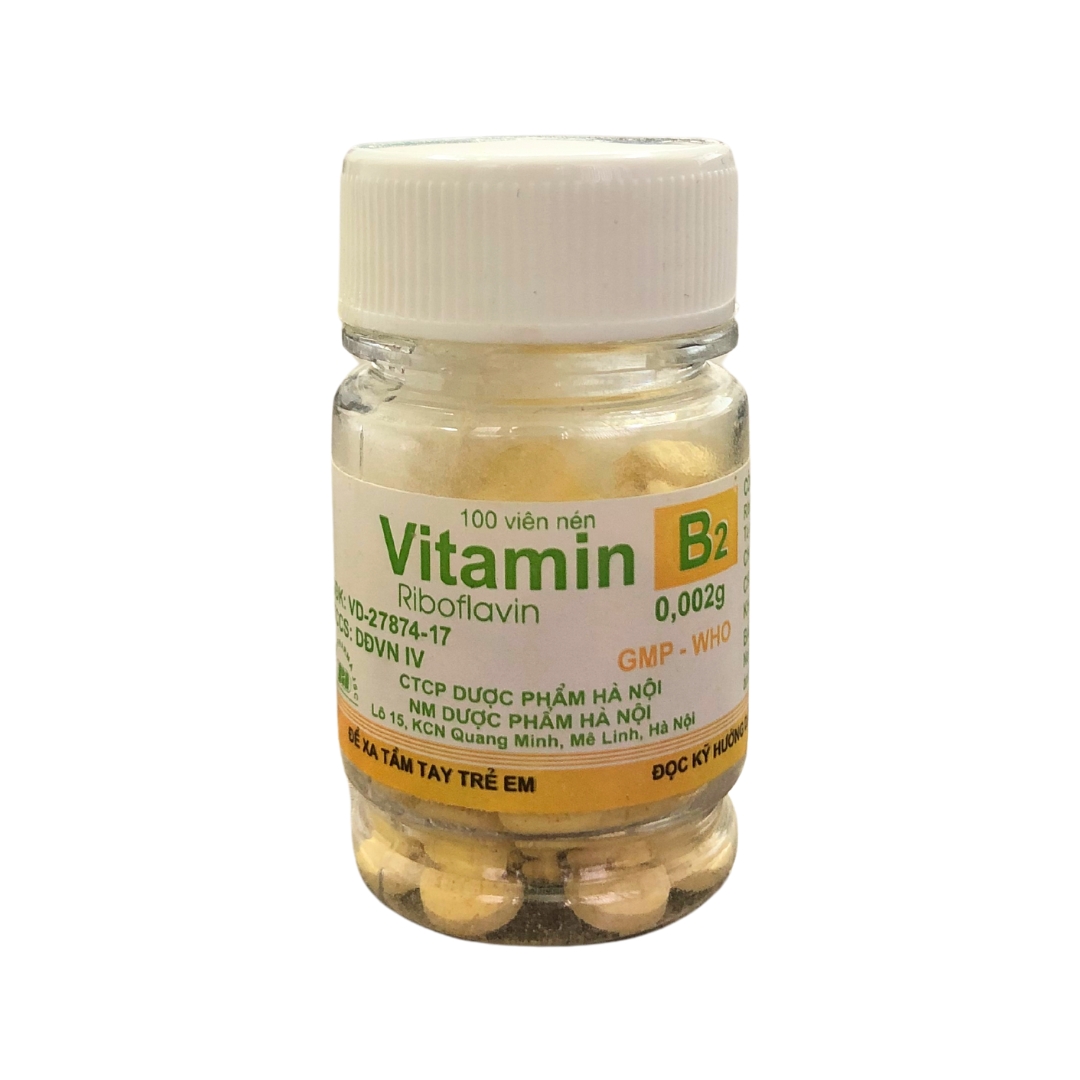 Thuốc Vitamin B2 (0.002g) - Tăng cường hấp thu, giảm viêm loét - Pharmart.vn