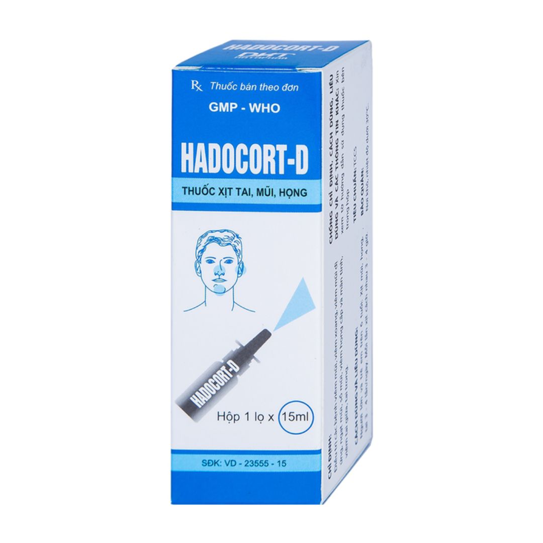 Thuốc xịt tai, mũi, họng Hadocort-D lọ 15ml - Pharmart.vn