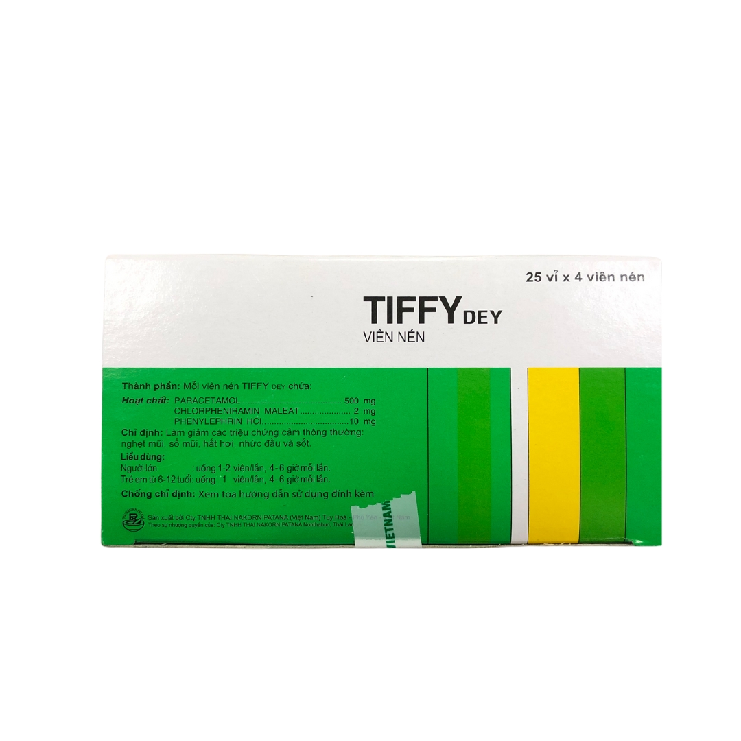 Thuốc Tiffy - Điều trị các triệu chứng cảm cúm vỉ 4 viên - Pharmart.vn