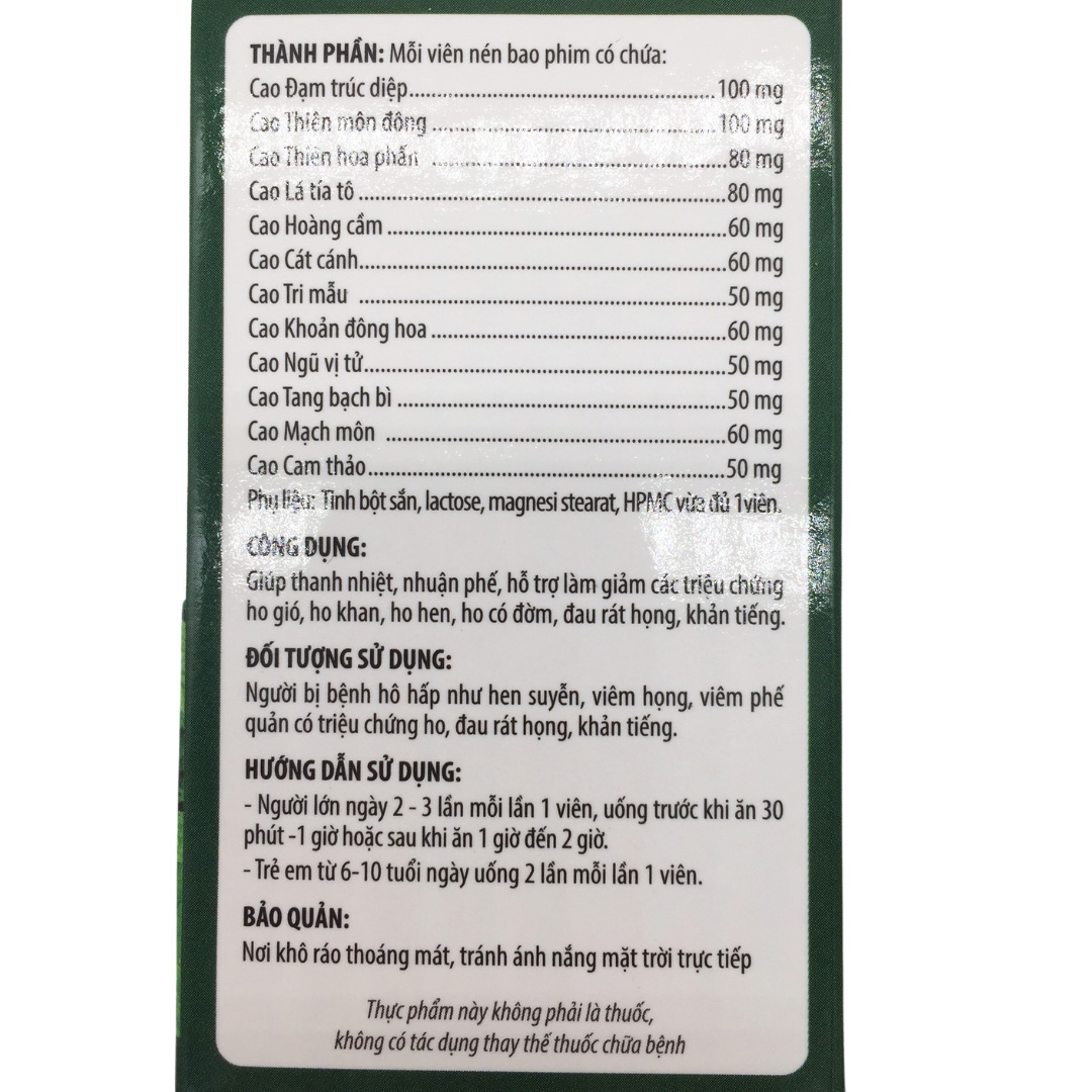 Toàn Lộc Bổ Phế Kingphar (40 viên) - Hỗ trợ điều trị hen suyễn, đàm úng ...